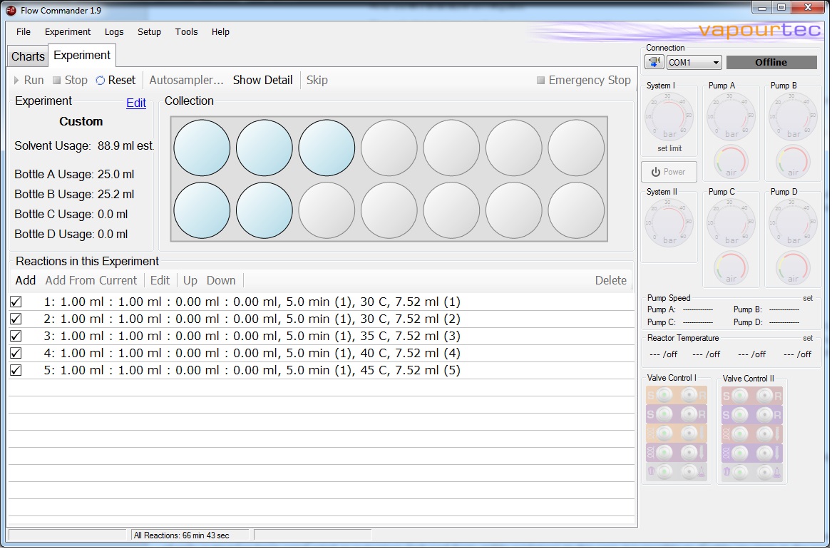 Reaction control software fraction collection - Vapourtec