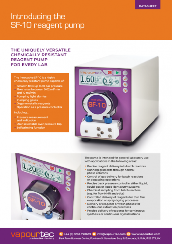 Datasheets - Vapourtec