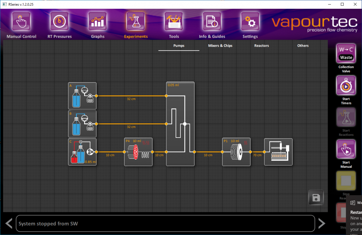R-Series software - experiment editor - Vapourtec